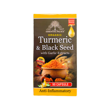 Essential Palace Turmeric & Black Seed with Garlic Extracts 90 Capsules ...