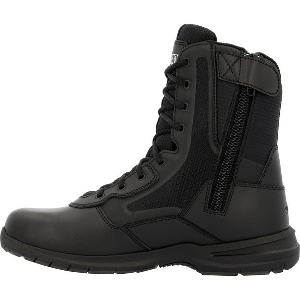 Rocky Cadet 8" Black Side Zip Public Service Boot