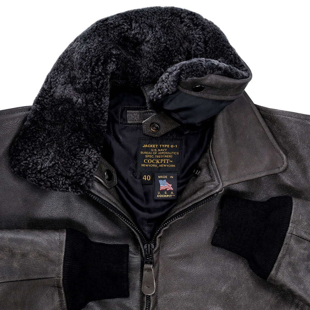 Cockpit USA Shadow G-1 Jacket Black Proudly made in the USA