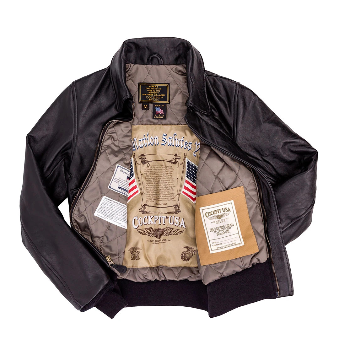Cockpit USA Women's WASP A-2 Flight Jacket Brown or Black USA Made
