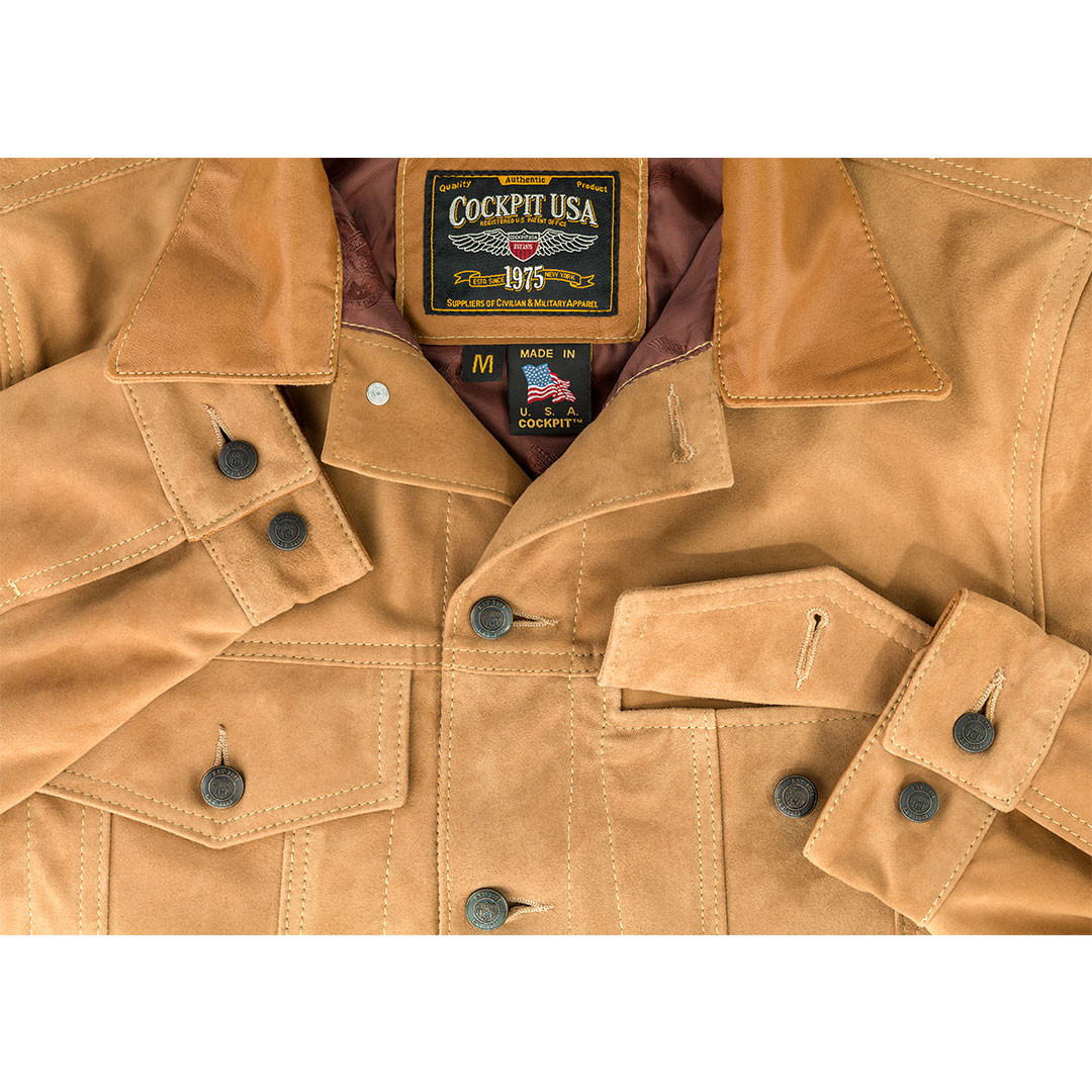 Cockpit USA Cockpit USA Suede Trucker Jacket Tobacco USA Made
