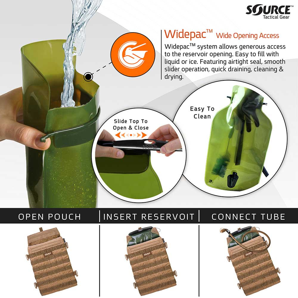 Source Tactical Razor 3 Liter, 100 oz Low Profile Hydration System ...