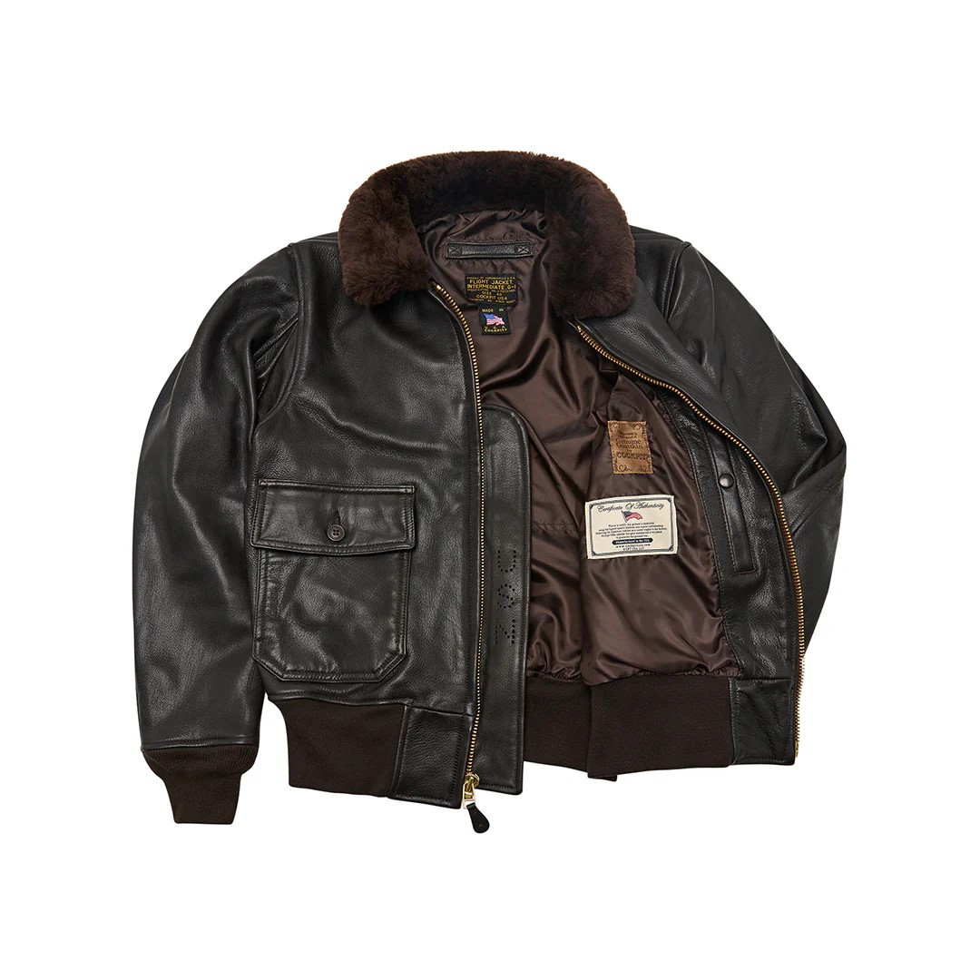 Cockpit USA U.S. Navy Issue Mil Spec G-1 Jacket Brown USA Made