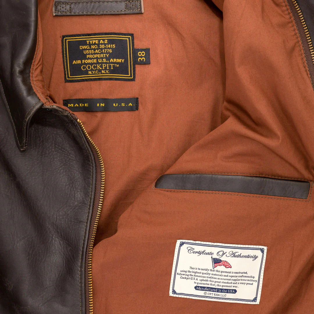 Cockpit USA 40th Anniversary A-2 Flight Jacket LONG USA Made