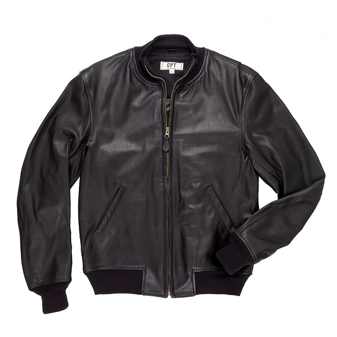 Cockpit USA Leather Tanker Jacket Black USA Made