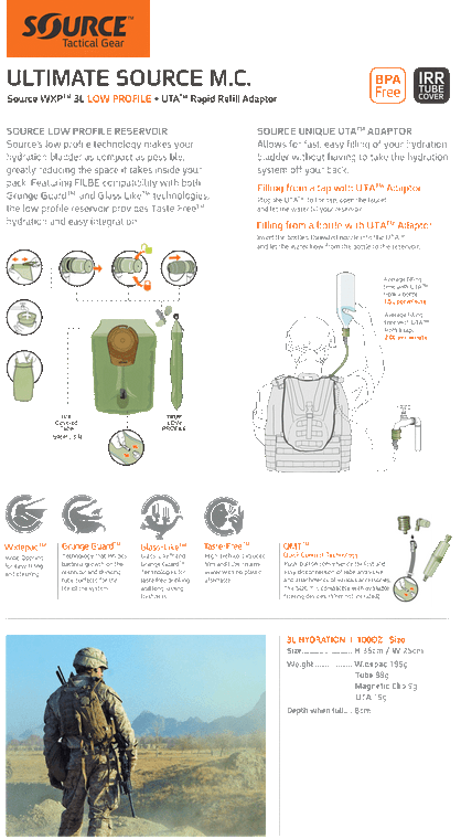 Source Tactical Ultimate Source M.C. 3L Hydration Upgrade Kit