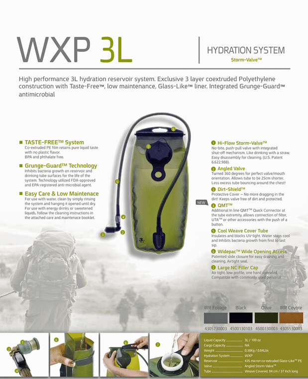 Source Tactical WXP 3L Storm Valve Hydration Reservoir 100 oz