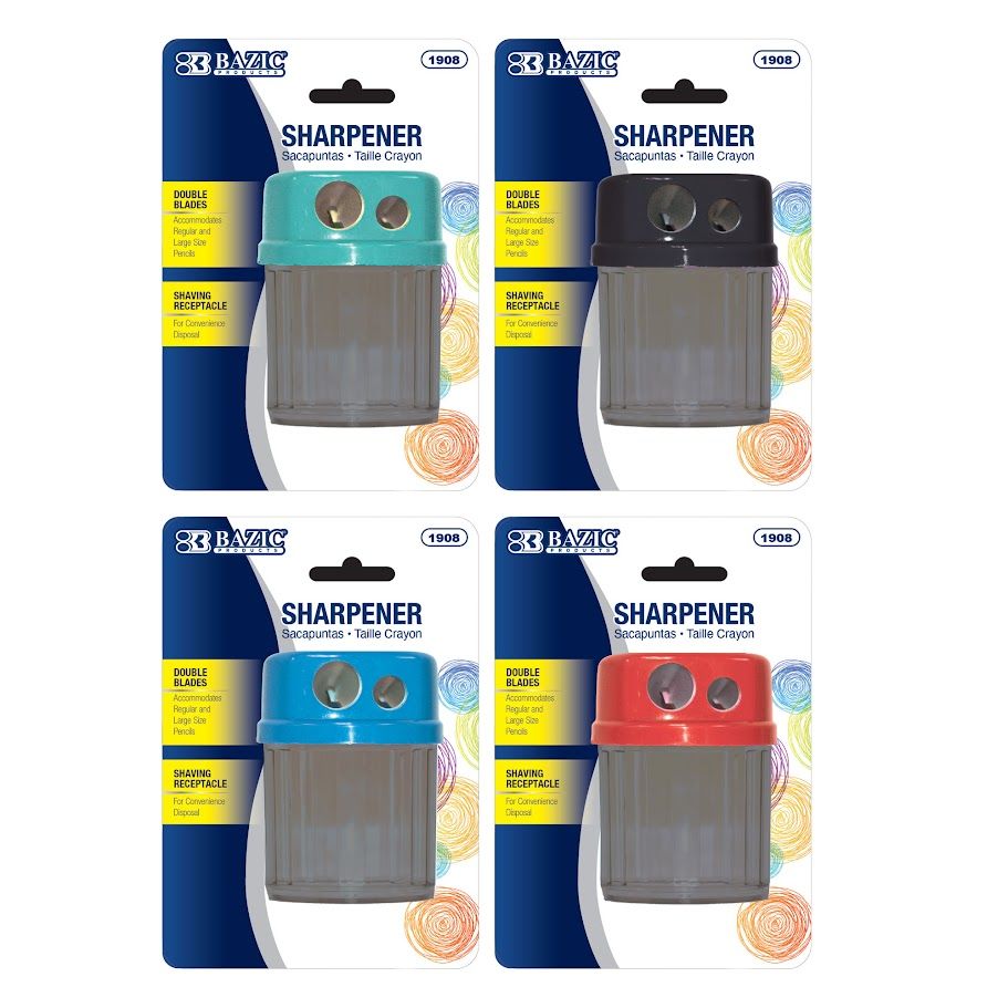 BAZIC Dual Blades Sharpener w/ Round Receptacle