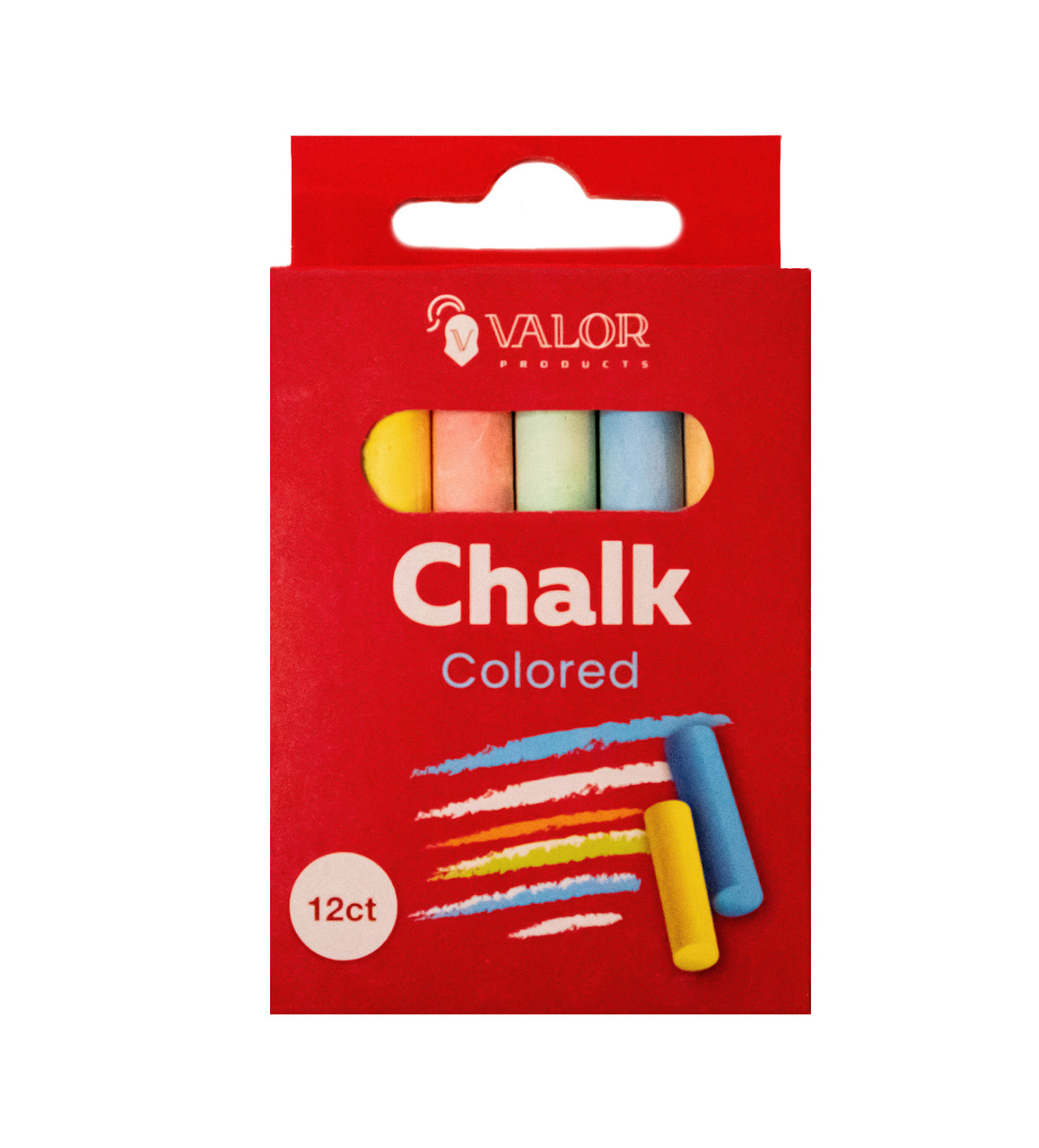 Valor Products Premium Quality 12CT Assorted Colored Chalk