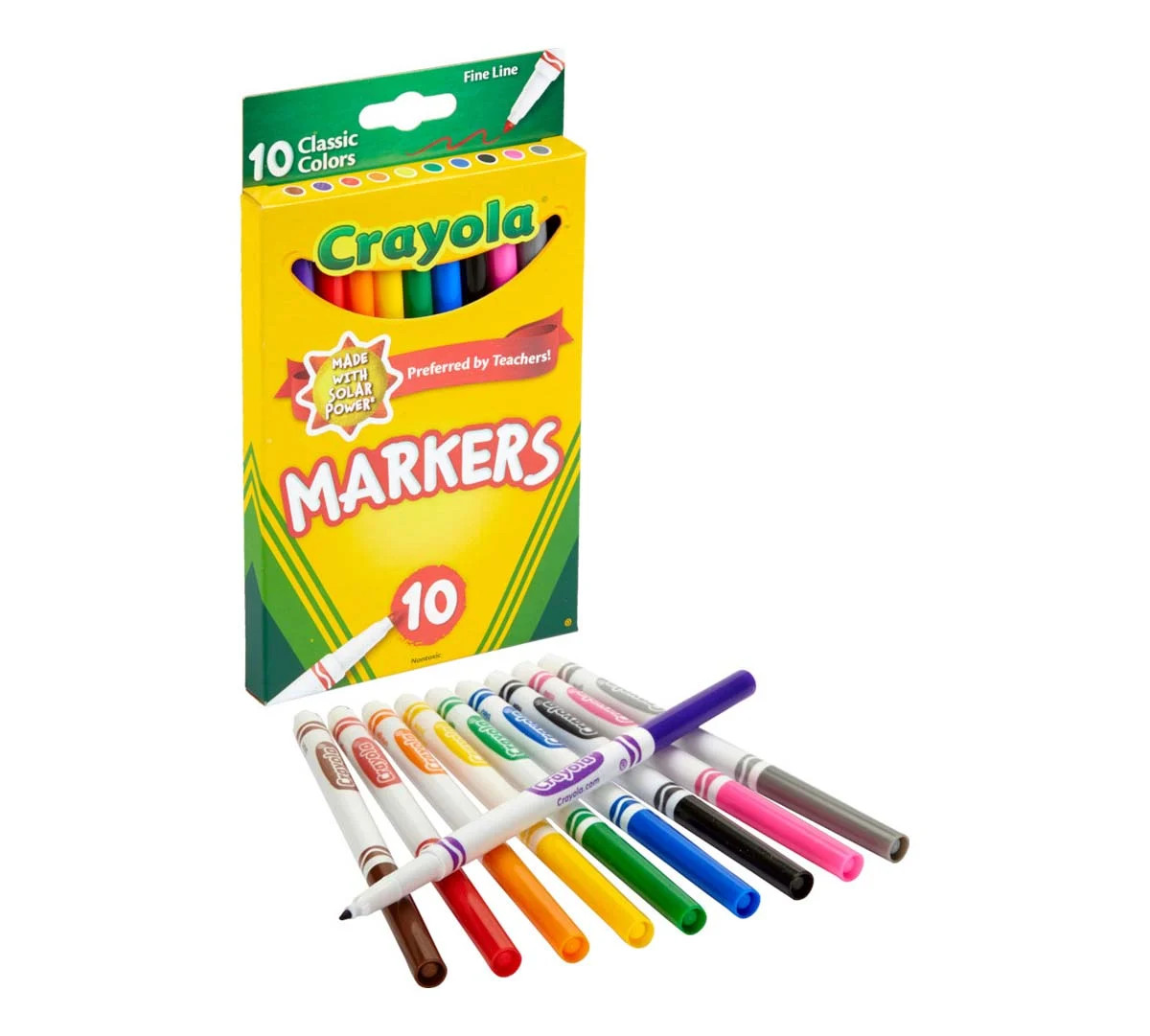 Crayola Fine Line Markers, Classic Colors, 10 Count