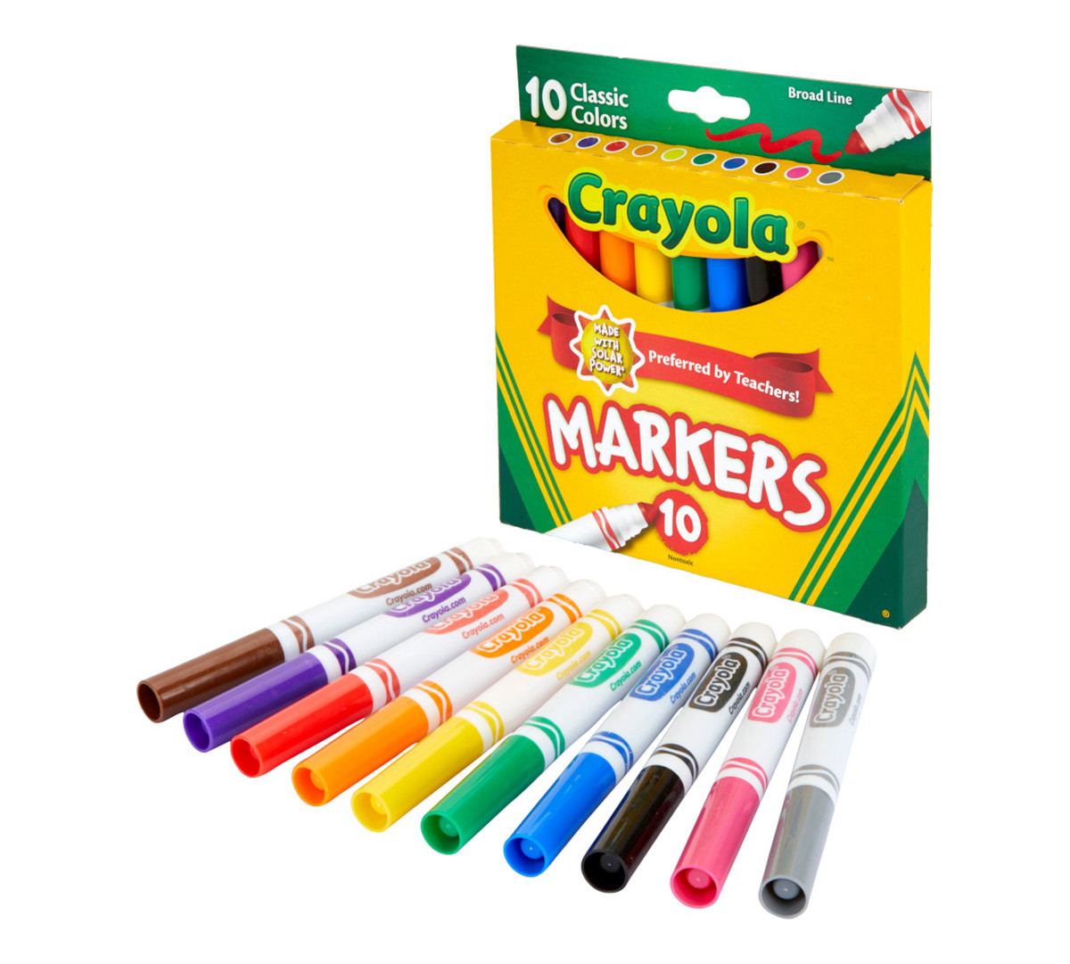 Crayola Broad Line Markers, Classic Colors, 10 Count, 24 units per case