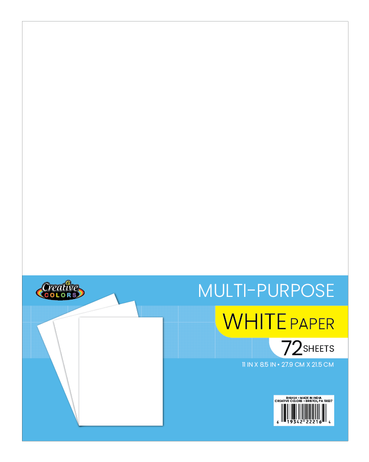 Creative Colors Multi Purpose Paper - 8.5 X 11" - 72 Sheets