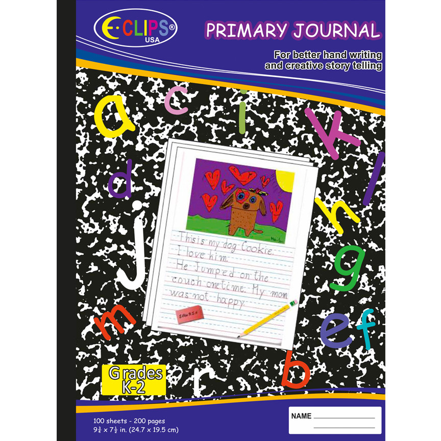 Primary Journal, Hardcover, Grades K-2, 100 Sheets, 9.75" x 7.5"