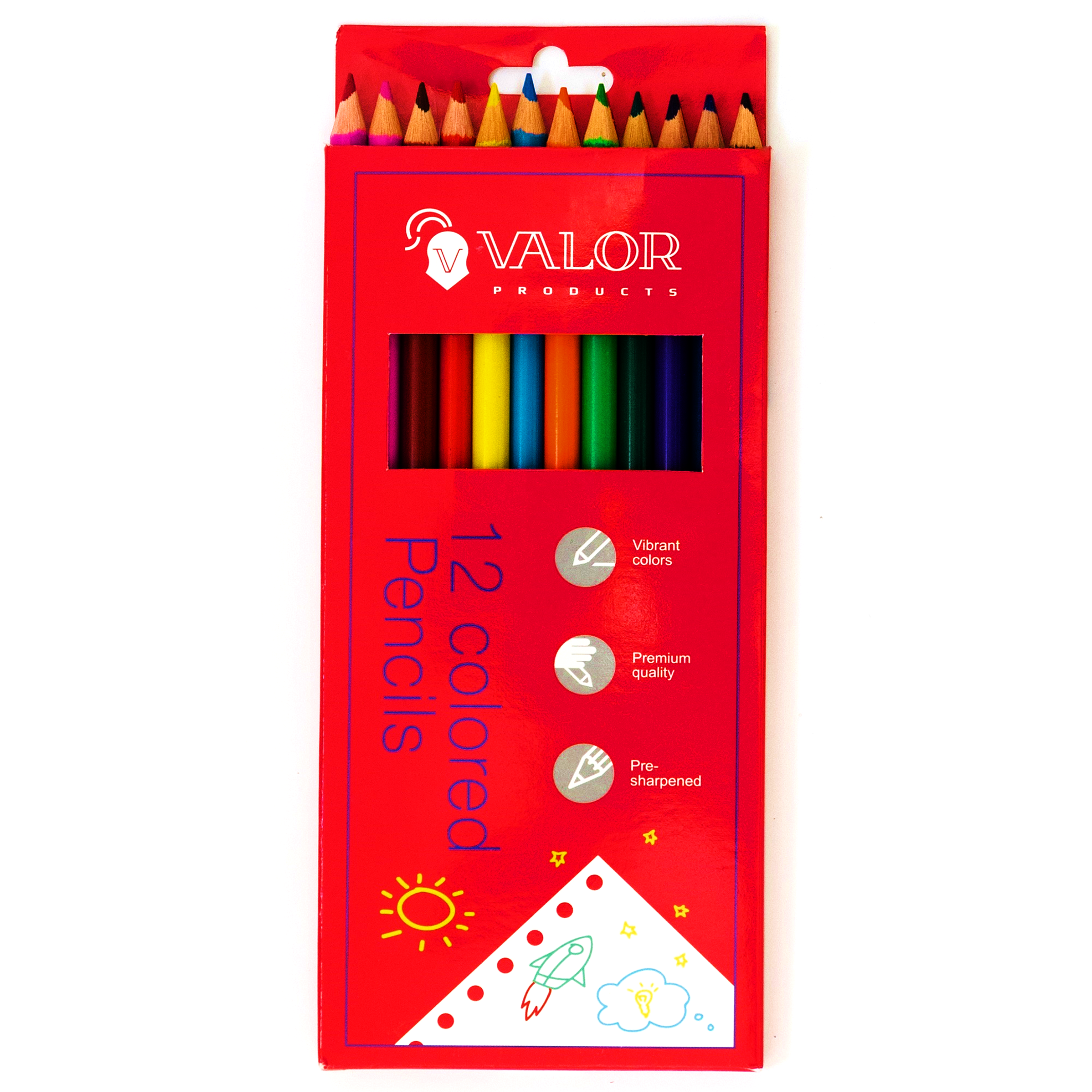 Valor Products Colored Pencils, Pre-sharpened