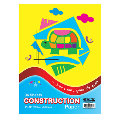 BAZIC 96 Ct. 9" X 12" Construction Paper