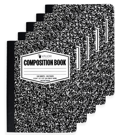 Valor Composition Book College Ruled 100 Sheets 9.75" x 7.5"