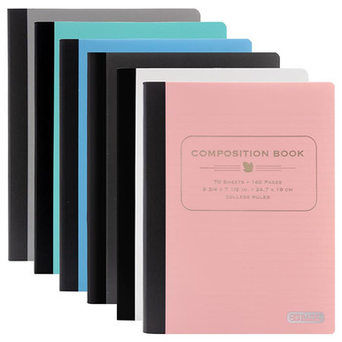 BAZIC C/R 70 Ct. Pastel Poly Cover Composition Book