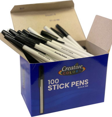 Creative Colors Stick Pens - 100 Ct - Black