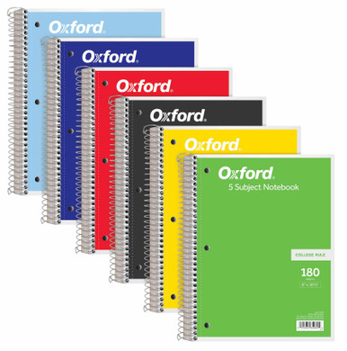 Oxford 5 Subject Book College Ruled, 180 Sheets