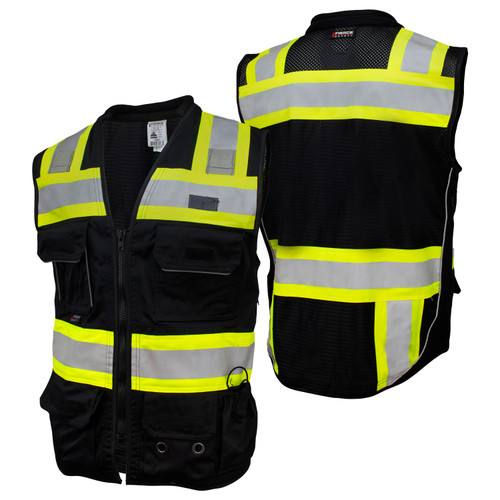 Fierce Safety SU500B Premium Surveyors Class 1 Black Vest with Tablet ...