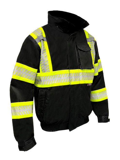Fierce Safety 3-in-1 Superior Hi-Vis Lime Class 3 Bomber Safety Jacket ...