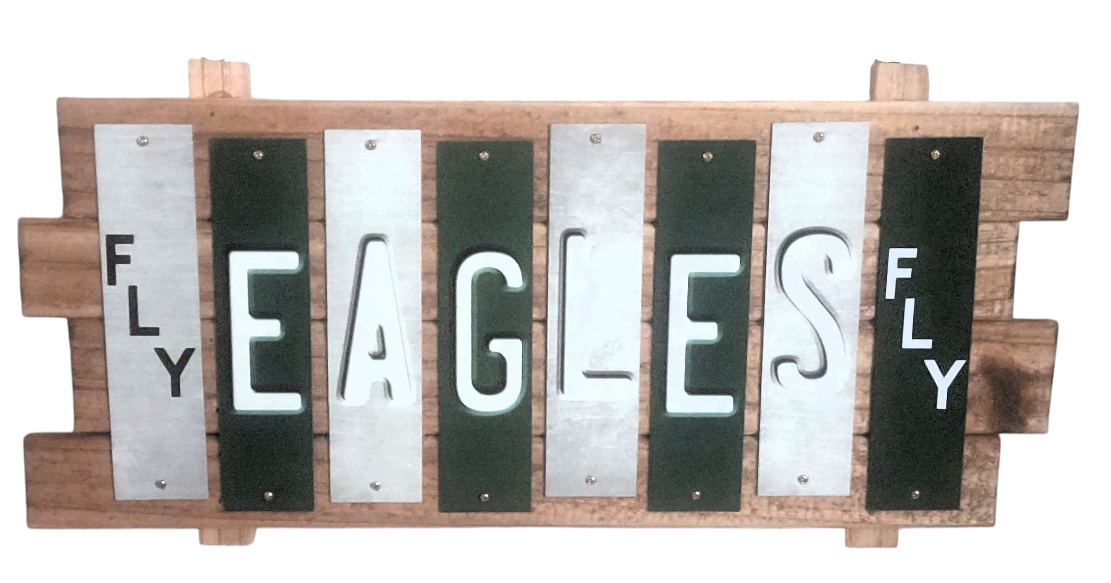 Fly Eagles Fly Colored Fun Strip Sign - Sporty Crafts