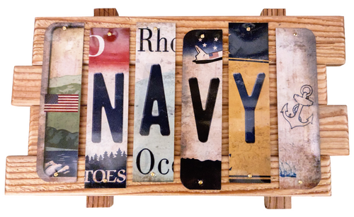 NAVY CUT LICENSE PLATE STRIP SIGN - Sporty Crafts