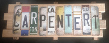 CARPENTER CUT LICENSE PLATE STRIP SIGN - Sporty Crafts