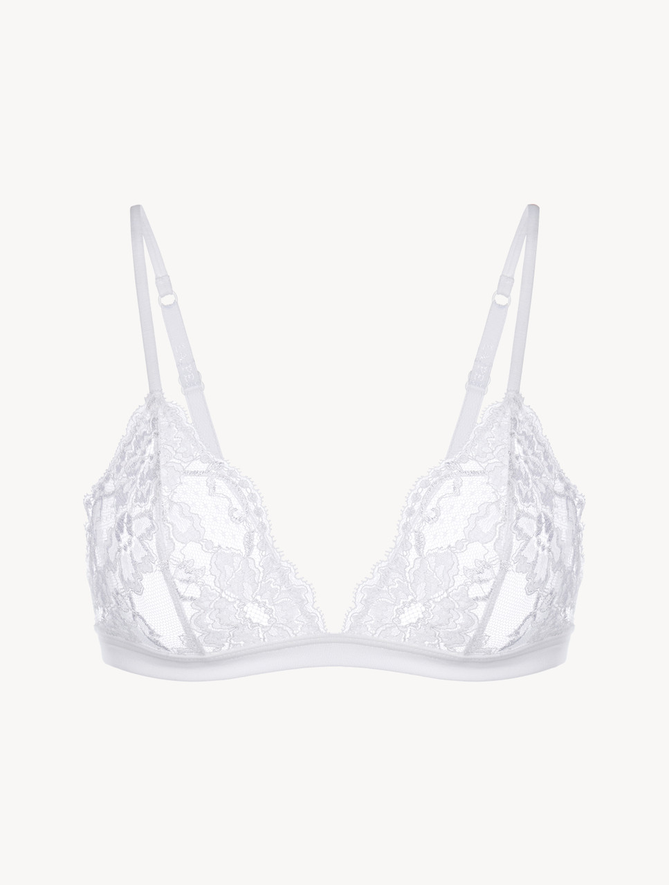 Luxury Lace Triangle Bra in White | La Perla