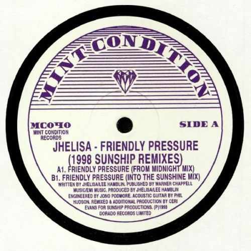 Jhelisa - Friendly Pressure (1998 Sunship Remixes) - 12" Vinyl - Ear ...