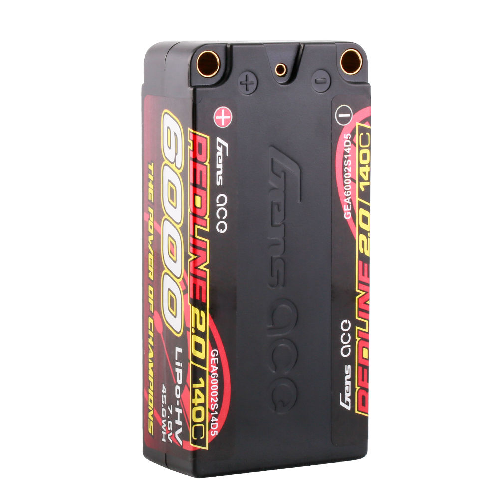 Gens ace 6000mAh 2S2P 140C 7.6V HardCase HV Redline 2.0 Series Shorty ...
