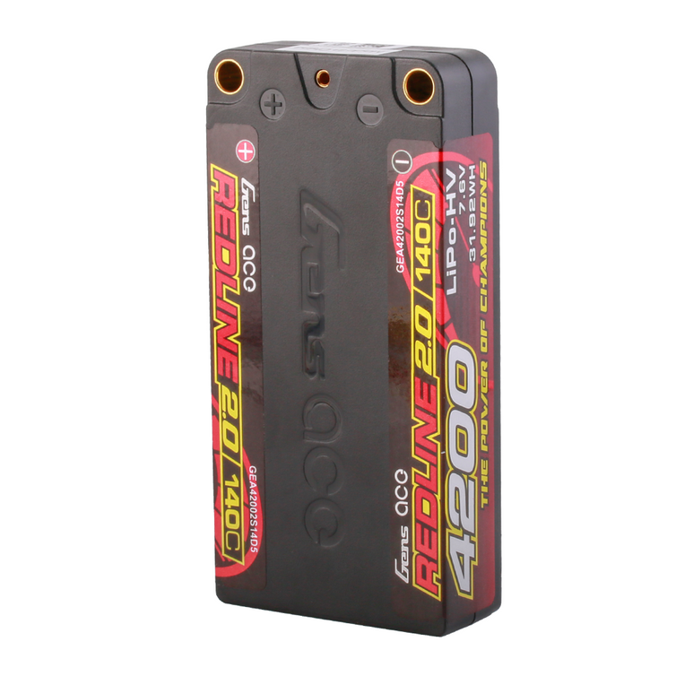 Gens ace 4200mAh 2S 140C 7.6V HardCase 111# HV Shorty Redline 2.0 ...