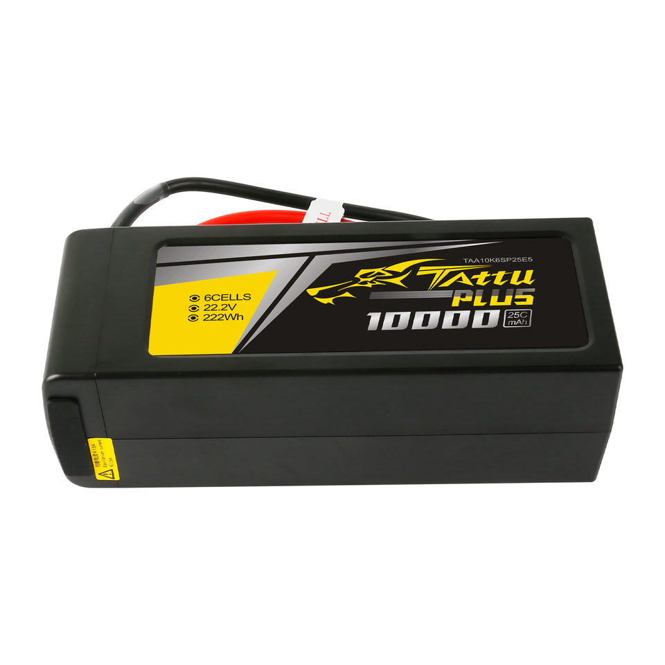 Tattu Plus 22.2V 25C 10000mAh 6S Lipo Smart Battery Pack with EC5 Plug