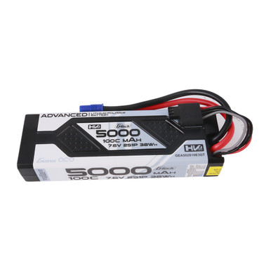 Gens ace Advanced 5000mAh 2s 7.6V 100C G-Tech Lipo Battery Pack with ...