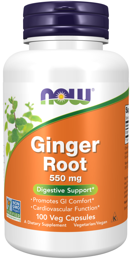 Ginger Root 550 mg - 100 Capsules | NOW Brand | Bulk Apothecary