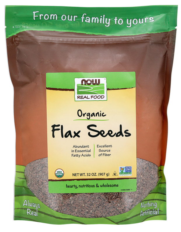 Organic Flax Seeds - 2 lbs. | NOW Brand Vitamins and Supplements