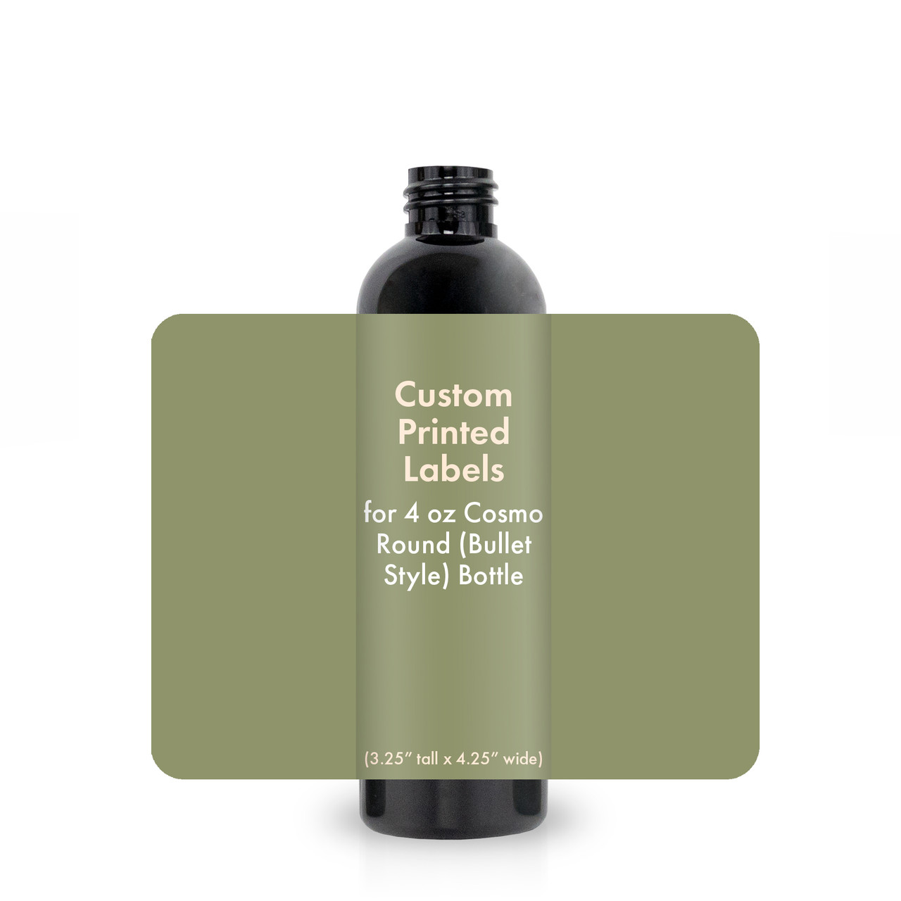 Custom Labels For 4oz. Cosmo Round Bottles | Bulk Apothecary