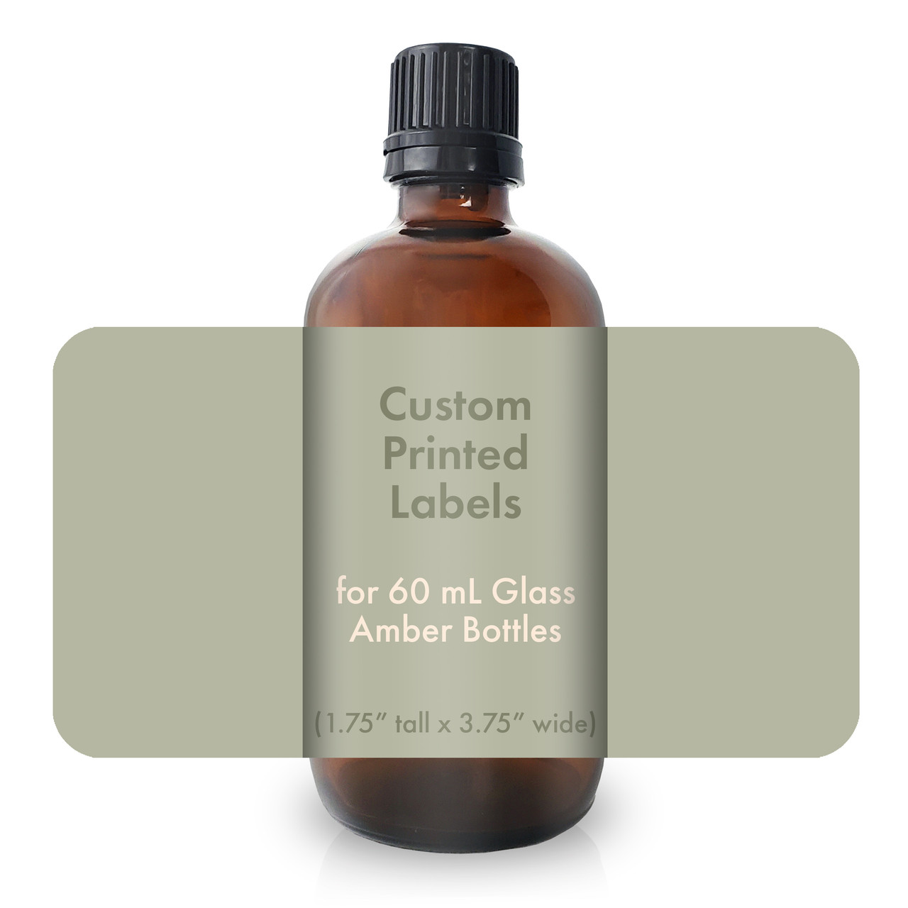 Custom Labels For 60ml Glass Amber Bottles | Digital Printing