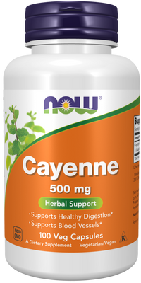 Cayenne Caps 500 mg - 100 Capsules | NOW Brand | Bulk Apothecary