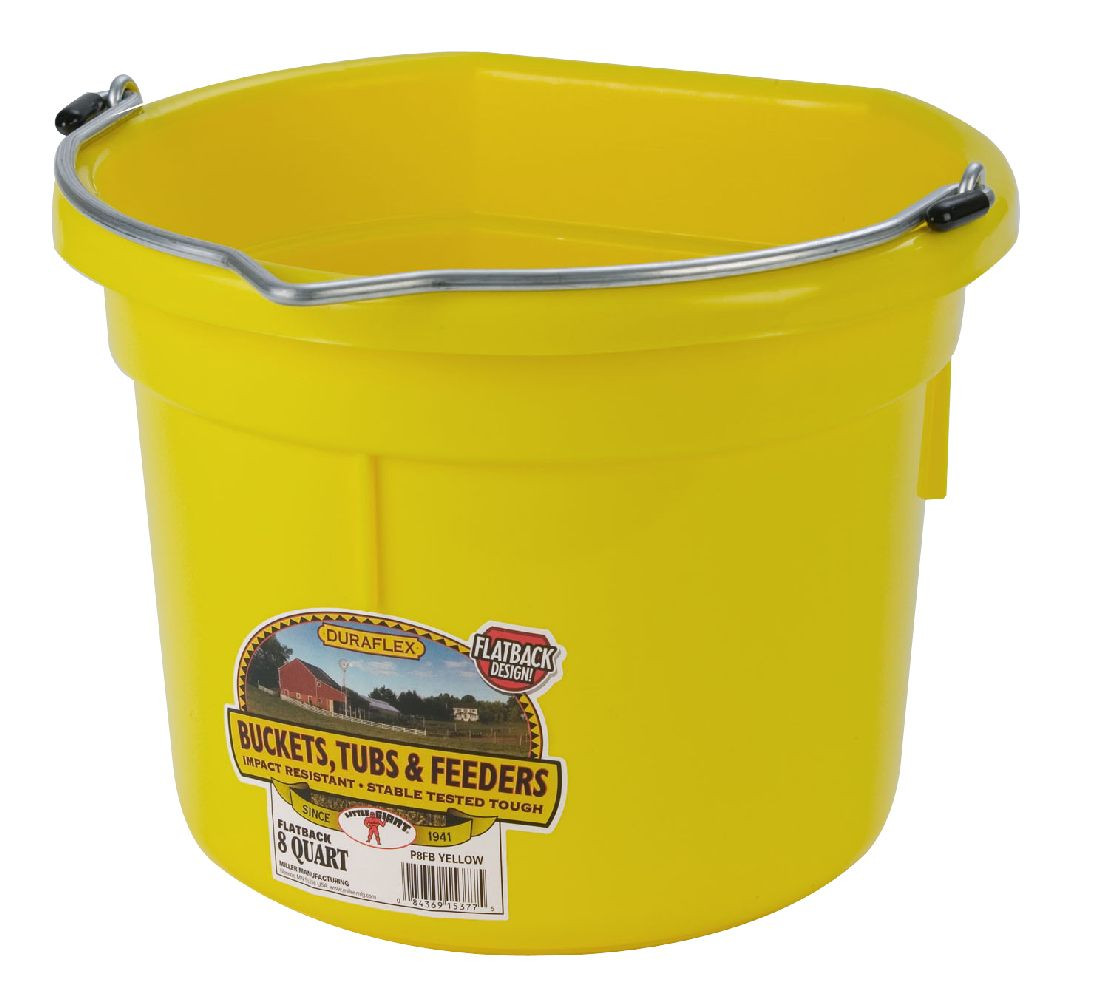 Little Giant 8 Quart Flat Back Bucket- Horse Barn Supplies
