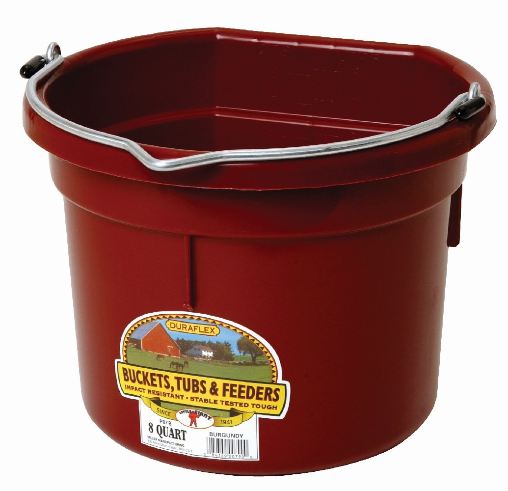 Little Giant 8 Quart Flat Back Bucket- Horse Barn Supplies