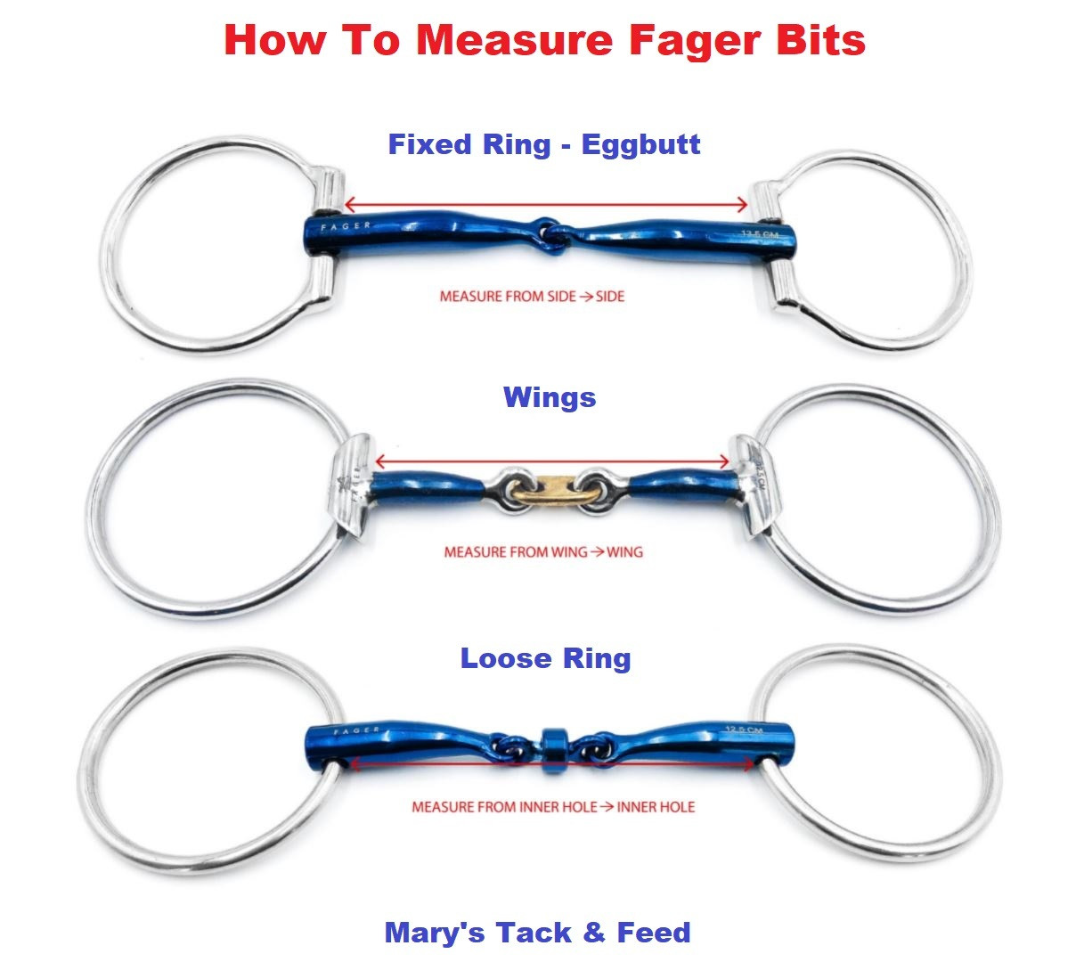 Fager Carl Titanium Fixed Ring- English Horse Bits