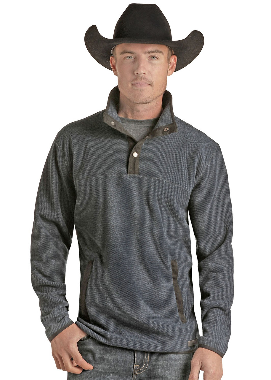 Powder River Men's Diamond Fleece Pullover- Casual Western Clothing