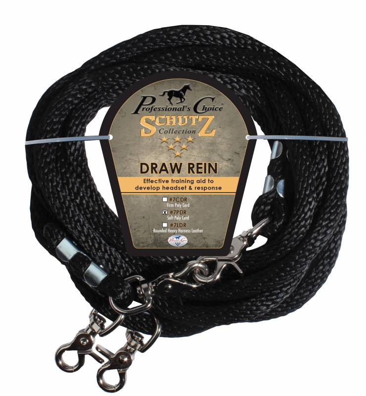 PC Schutz Soft Poly Rope Draw Reins- Horse Training Tack