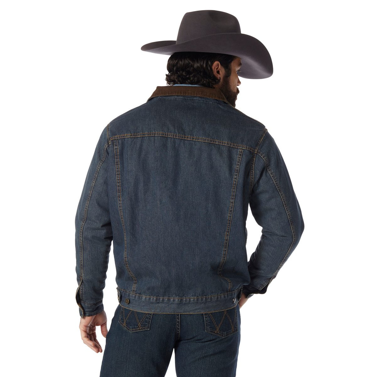 Men's Wrangler Lined Denim Jacket- Western Wear