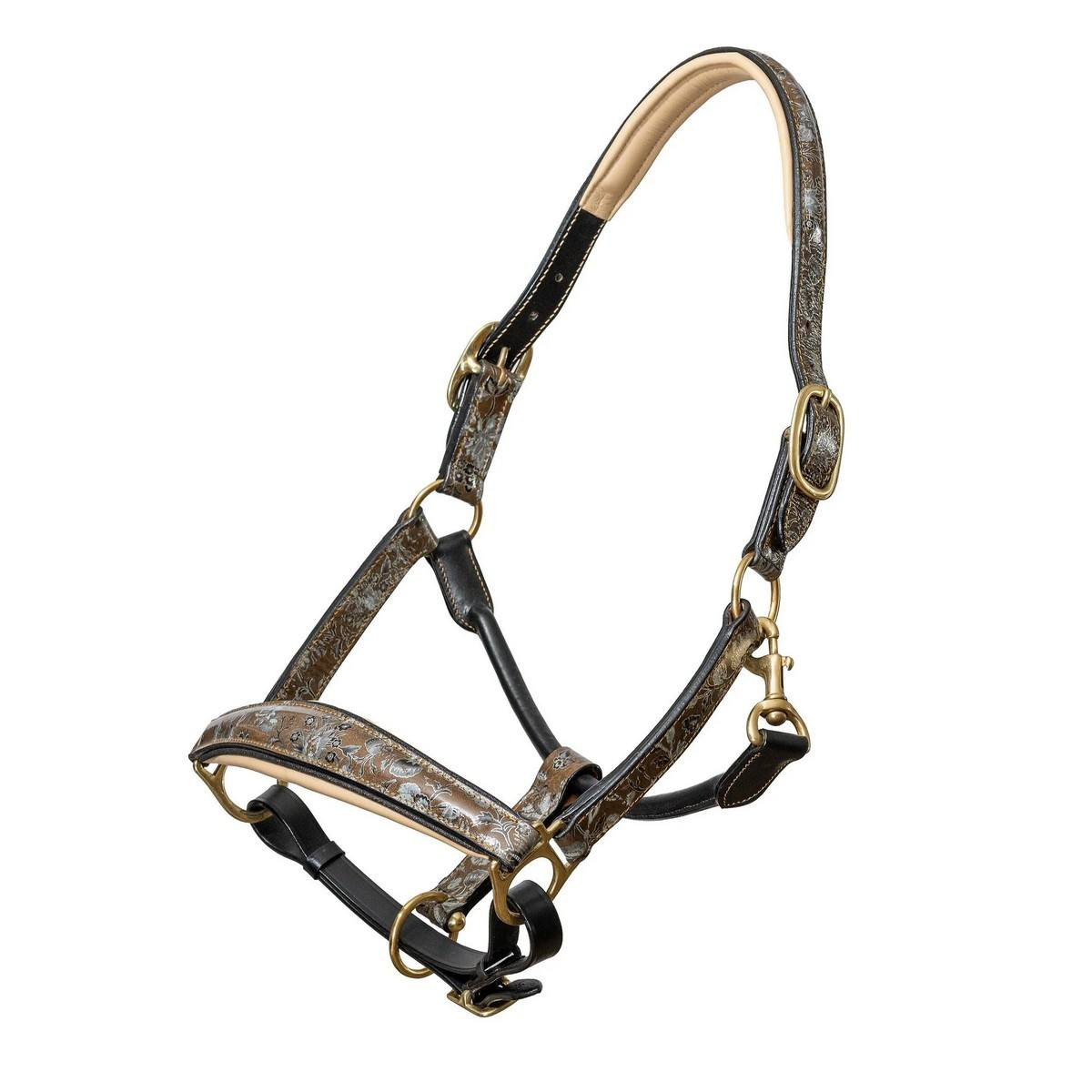 Halter Ego Baroque Floral Halter- Leather Halters