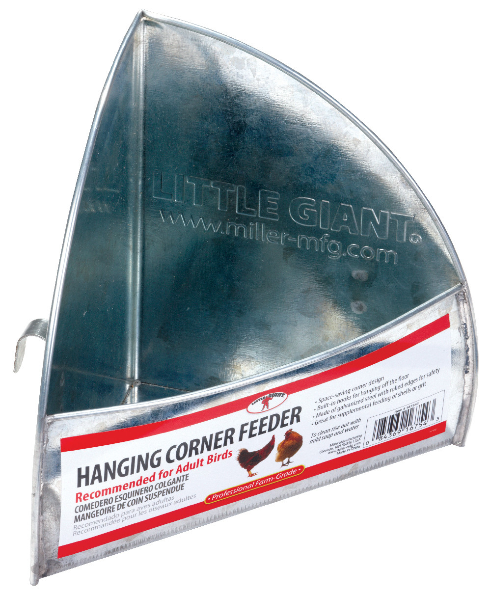 Galvanized Hanging Corner Poultry Feeder- Chicken Supplies