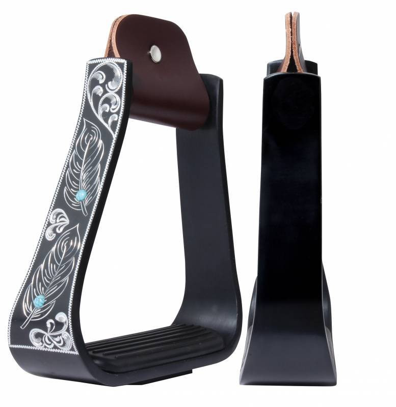 Prof Choice Turquoise Feather Stirrup- Western Stirrups