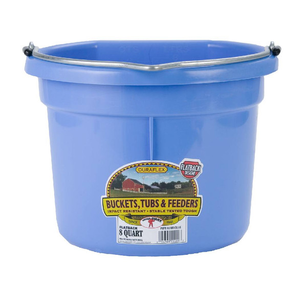 Little Giant 8 Quart Flat Back Bucket- Horse Barn Supplies