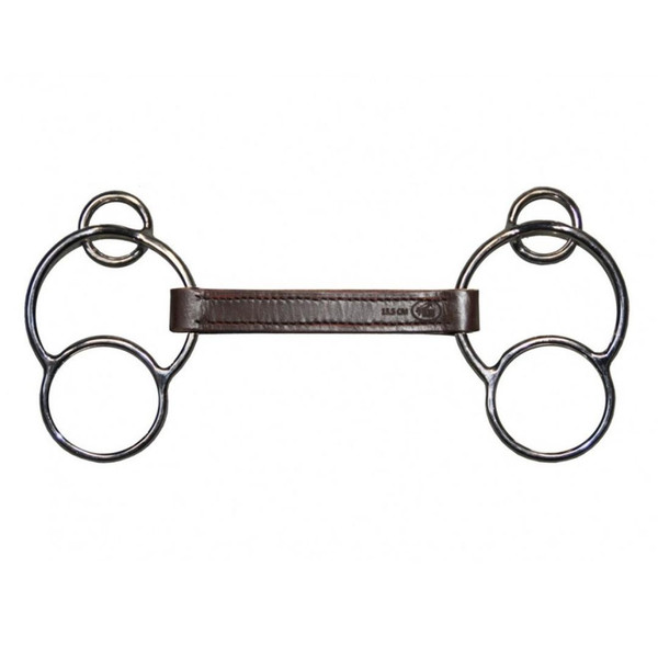 Jump'in Straight Leather 3-Ring- Horse Gag Bits